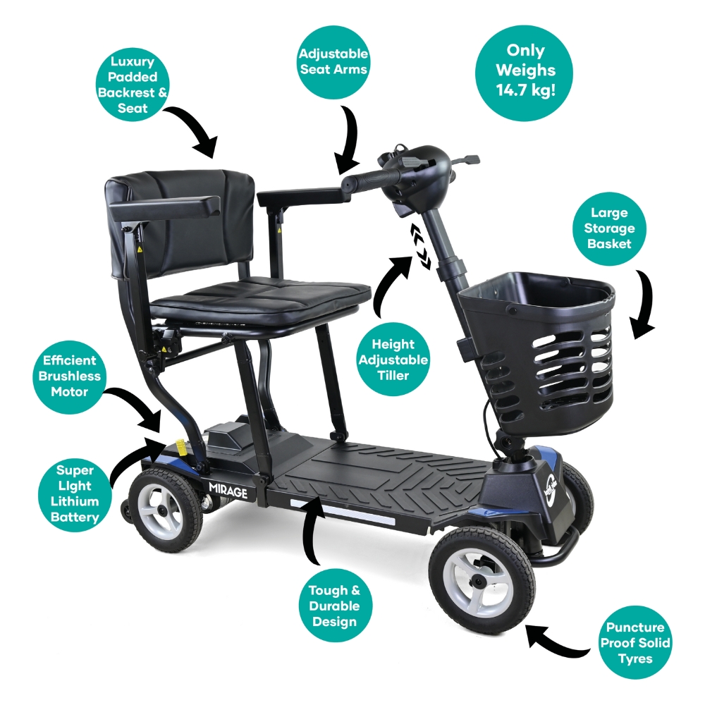 MIRAGE FOLDING SCOOTER | Mobility Scooters, Boot Scooters